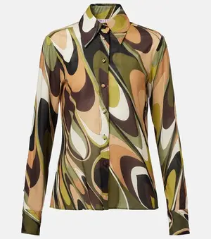 Emilio Pucci Onde Cotton Muslin Shirt - Green