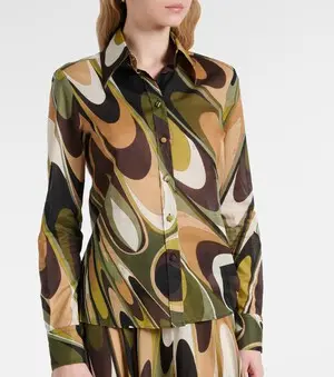 Emilio Pucci Onde Cotton Muslin Shirt - Green