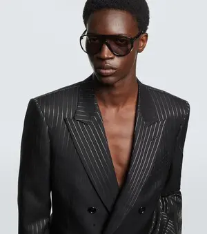 TOM FORD Achilles Aviator Sunglasses - Black