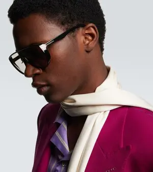 TOM FORD Achilles Aviator Sunglasses - Black
