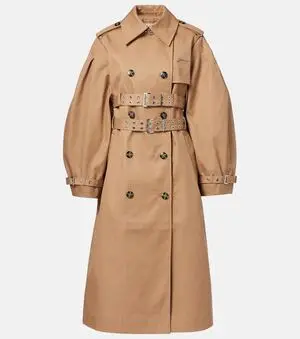 GANNI Cotton Trench Coat - Beige