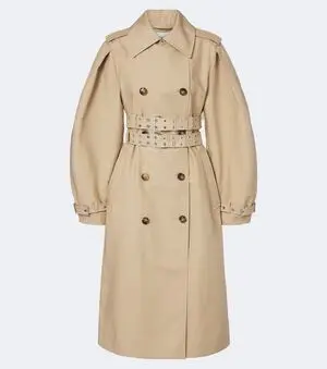GANNI Ganni Cotton Trench Coat Beige