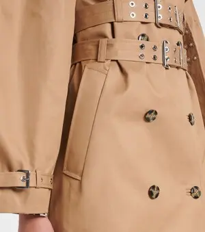 GANNI Cotton Trench Coat - Beige
