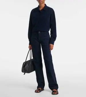 THE ROW Nesson Cotton Corduroy Shirt - Blue