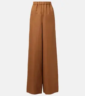 Women's Brown Wide Leg Trousers