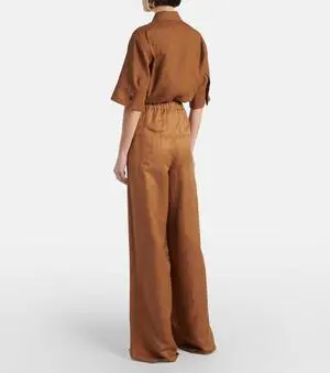 Max Mara Onore Wide-leg Pants - Brown