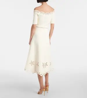 Altuzarra Melly Scalloped Crêpe Midi Skirt