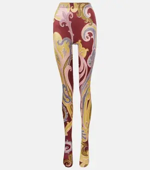 Wolford X Etro Satin De Luxe Paisley Tights - Multicoloured