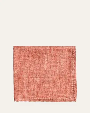 Brunello Cucinelli Solid Silk Pocket Square - Red