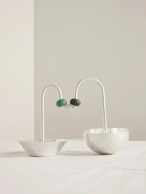 NATALIA CRIADO Plated And Quartz Bowls - Silver