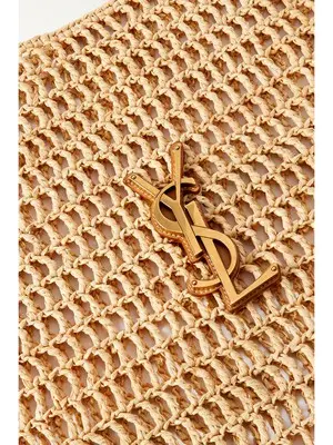 Saint Laurent Oxalis Raffia Shoulder Bag - Neutrals