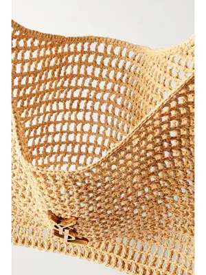 Saint Laurent Oxalis Raffia Shoulder Bag - Neutrals