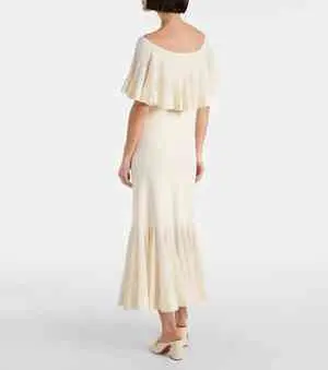 Zimmermann Illuminate Pleated Ribbed-knit Midi Skirt