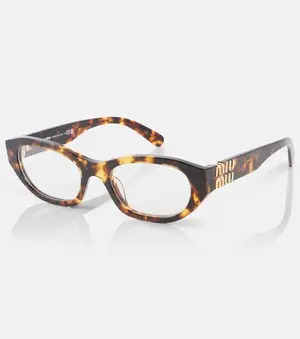 Miu Miu Logo Oval Glasses