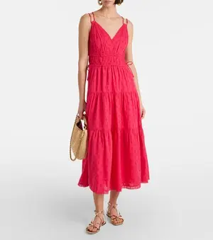 Ulla Johnson Freya Polka-dot Cotton Dobby Midi Dress