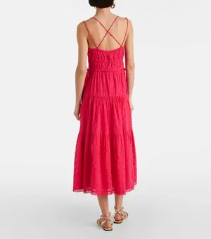 Ulla Johnson Freya Polka-dot Cotton Dobby Midi Dress
