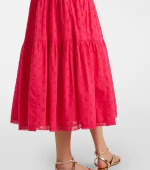 Ulla Johnson Freya Polka-dot Cotton Dobby Midi Dress