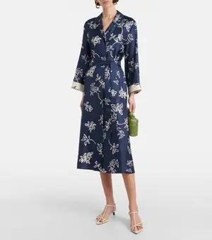 Max Mara Timeo Printed Twill Wrap Dress