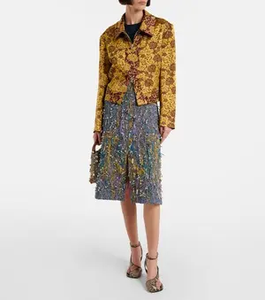 Dries Van Noten Embellished Pencil Skirt