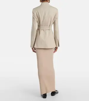 Max Mara Nereo Wool, Mohair, And Silk Blazer - Beige