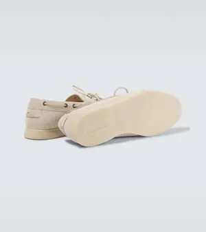 Loro Piana Sea-sail Walk Suede Boat Shoes - Beige