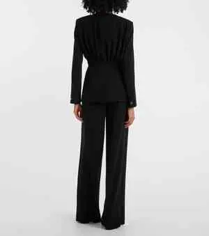 Max Mara Gradi Draped Crepe Jacket - Black