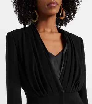 Max Mara Gradi Draped Crepe Jacket - Black