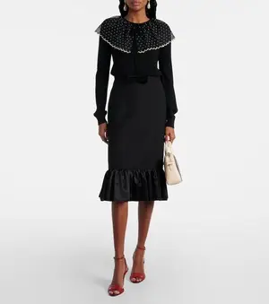 Valentino Garavani Tulle-trimmed Wool Sweater