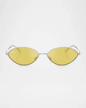Ray-ban Ray-Ban Oval Metal Sunglasses Silver