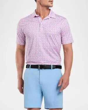 Robert Graham Apos;s Iron Drive Knit Polo Shirt - White