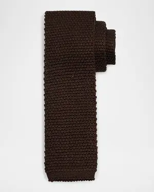 Brunello Cucinelli Brunello Cucinelli Silk And Cotton Knitted Tie Dark Brown