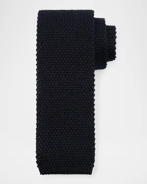 Brunello Cucinelli Brunello Cucinelli Silk And Cotton Knitted Tie Navy