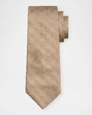 Brunello Cucinelli Brunello Cucinelli Micro-Jacquard Neck Tie Beige
