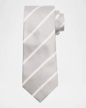 Brunello Cucinelli Brunello Cucinelli Regimental Stripe Tie Grey