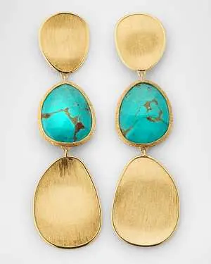Marco Bicego Marco Bicego Lunaria Drop Earrings With Turquoise Turquoise
