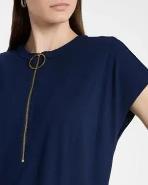 Trina Turk Doubles Zip-front Mini Shift Dress - Ink