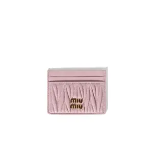 Miu Miu Matelassé Nappa Leather Card Holder - Alabaster Pink