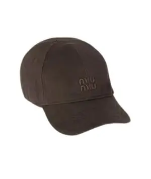 Miu Miu Drill Baseball Cap - Ebony