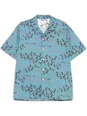 Paul Smith Jasmine-print Short-sleeve Shirt - Blue