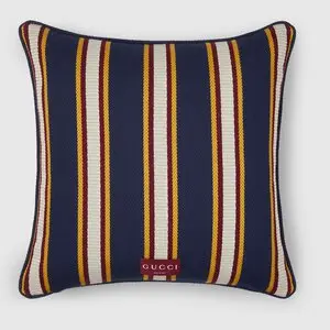 Gucci Small Striped Cotton Jacquard Cushion