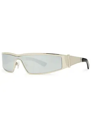 Alexander McQueen Mirrored Mask Sunglasses - Silver