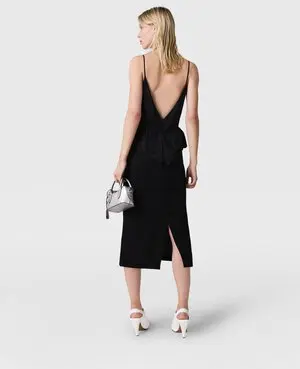 Stella McCartney Deep V-neck Peplum Midi Dress