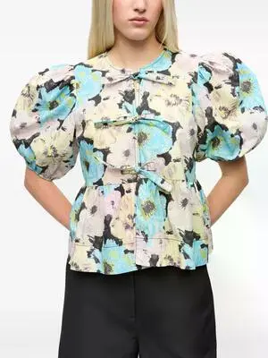 GANNI Printed Blouse