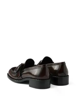 Prada Brushed-leather Loafers