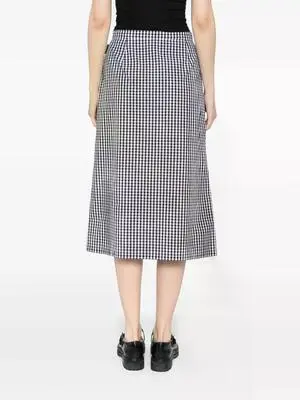AGNÈS B. Gingham Cotton Midi Skirt