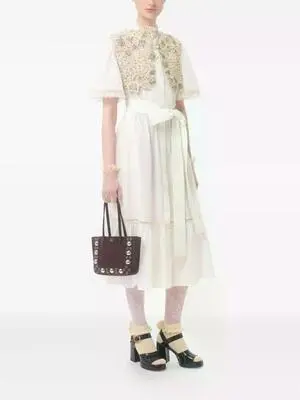 Valentino Garavani Suede Shopping Bag With Stud Embellishments - Brown