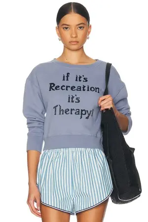 BODE Recreation Crewneck Top - Blue & Grey