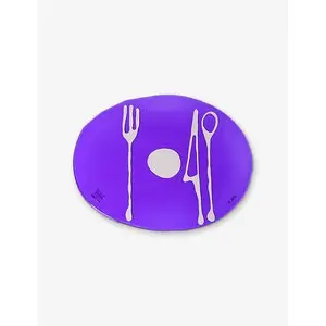 FISH DESIGN BY GAETANO PESCE Tables Mates Resin Cutlery Placemat - Purple And Matt Ivory