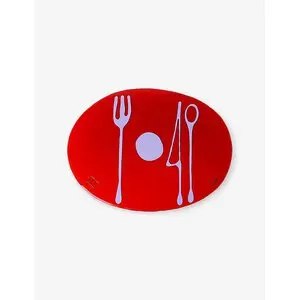 FISH DESIGN BY GAETANO PESCE Tables Mates Resin Cutlery Placemat - Ruby And Matt Lilac