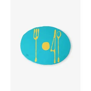 FISH DESIGN BY GAETANO PESCE Tables Mates Resin Cutlery Placemat - Turquoise And Yellow